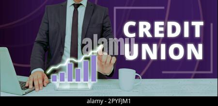 Writing displaying text Credit Union, Business idea cooperative ...