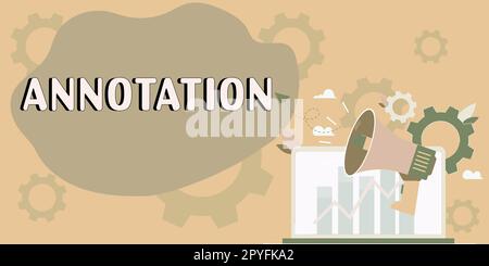Sign displaying Annotation. Business idea note added by way of comment ...