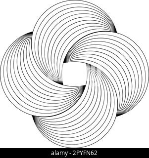 Concentric ornament texture. Harmonic symmetric wireframe element ...