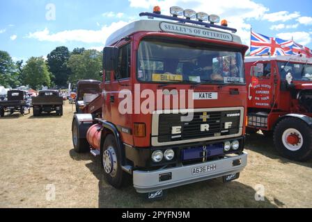 A 1984 ERF C Series lorry cab parked on display at the 47th Historic ...