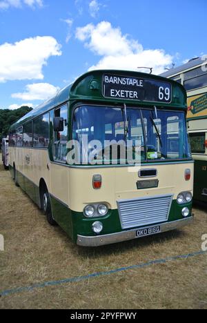 A 1969 Leyland Leopard bus parked on display at the 47th Historic ...