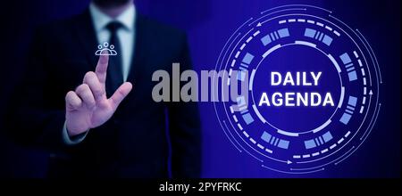 Handwriting text Daily Agenda, Business approach To do list of items be ...