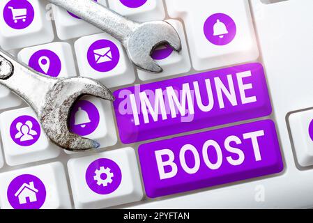 Text sign showing Immune Boost. Business idea being able to resist a ...