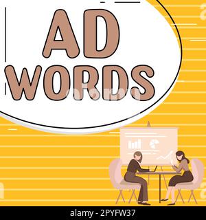 Hand writing sign Ad Words, Word Written on oversee and control the ...