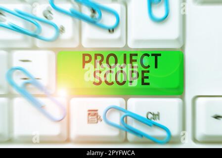 Conceptual caption Project Scope, Business concept evaluation of work ...