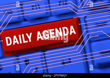Conceptual display Daily Agenda. Business overview To do list of items ...