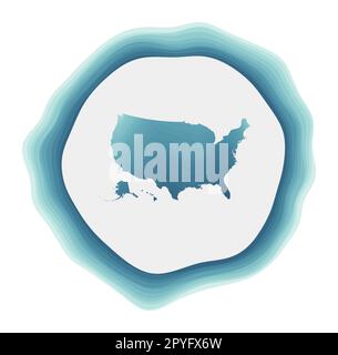 United States map outline - smooth simplified country shape map vector ...