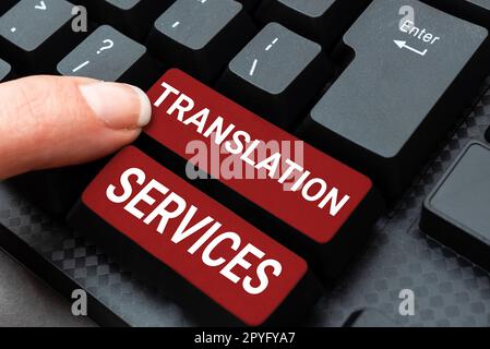 Text showing inspiration Translation Services. Conceptual photo ...