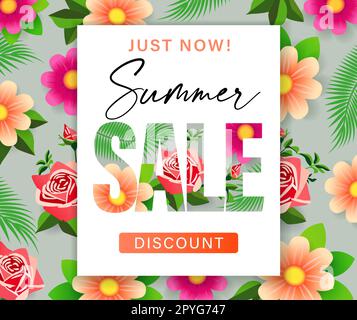 Summer sale vector design. Summer special offer text in podium stage ...