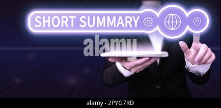 Conceptual display Short Summary. Conceptual photo Brief statement of ...