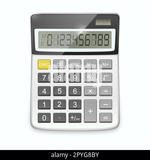 Vector realistic calculator icon isolated on transparent background ...