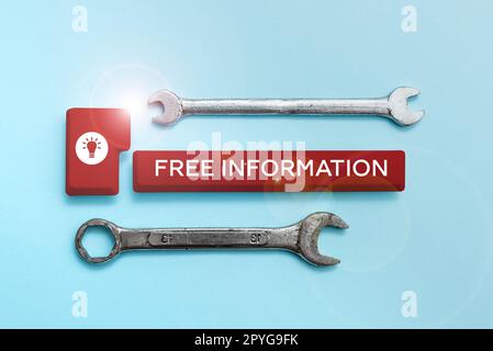 Hand writing sign Free Information. Conceptual photo knowledge obtained ...