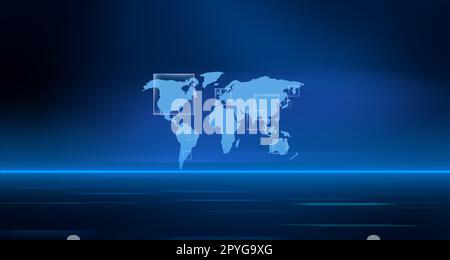 Graphical world map with big squares, business and trading concept. 3d ...