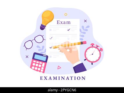 Examination Paper Illustration with Online Exam, Form, Papers Answers ...