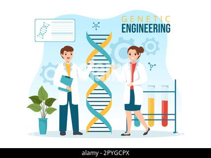 Genetic Engineering and DNA Modifications Illustration with Genetics ...