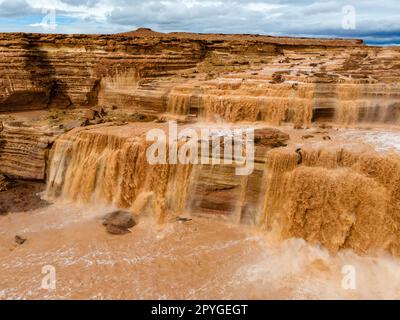 Aerial photograph of the Grand Falls of the Little Colorado River ...