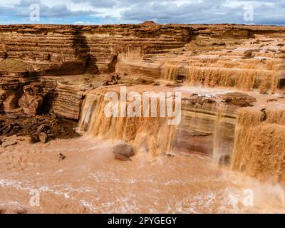 Aerial photograph of the Grand Falls of the Little Colorado River ...