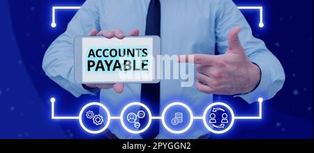 Handwriting text Accounts Payable. Business concept money owed by a ...