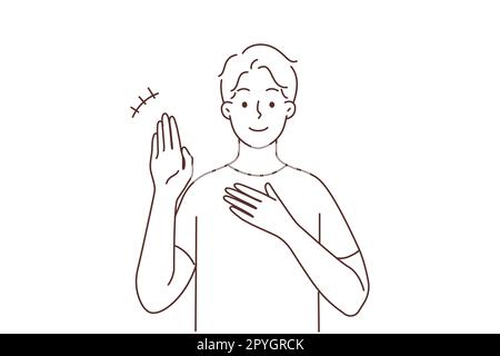 Drawing cartoon deaf sign language, 2024. Deafness cartoon. Gestures ...
