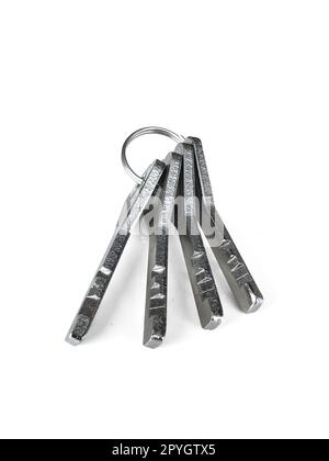 silver key isolated on a white background Stock Photo - Alamy