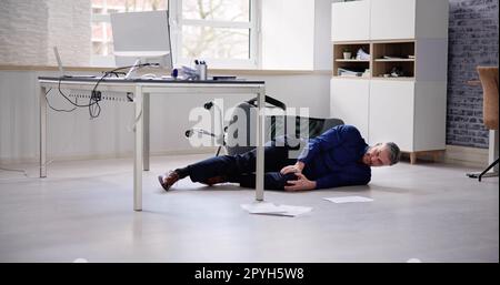 Slip Fall Office Chair Accident At Workplace Stock Photo - Alamy