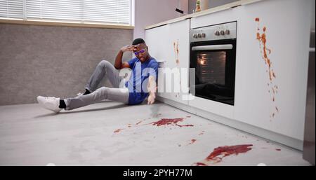 Messy Kitchen Food Spill Accident And Mess Stock Photo - Alamy