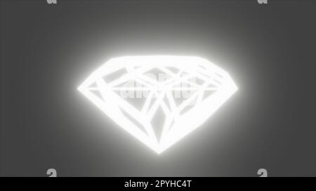 neon brilliant diamond symbol glowing desktop icon, neon sticker, neon ...
