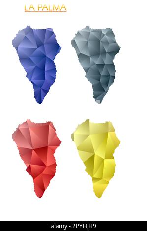 La Palma map. Collection of maps of La Palma in dotted style. Borders ...