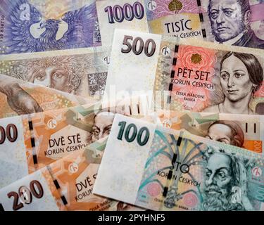 500 Czech crowns bank note. Crown is the national currency of Czech ...