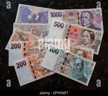 500 Czech crowns bank note. Crown is the national currency of Czech ...