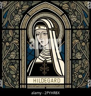 Vector of Catholic Saint Hildegard von Bingen Stock Vector Image & Art ...
