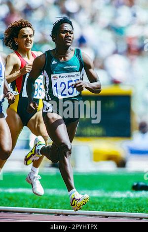 Maria Mutola (MOZ) competing in the Women's 800 meters semi-finals at ...