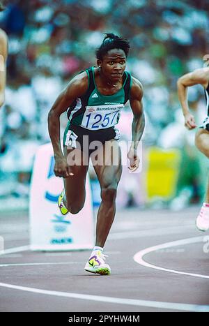 Maria Mutola (MOZ) competing in the Women's 800 meters semi-finals at ...