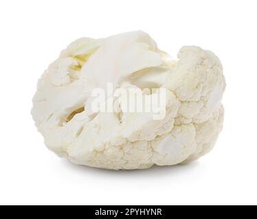 Cut fresh raw cauliflower on white background Stock Photo - Alamy