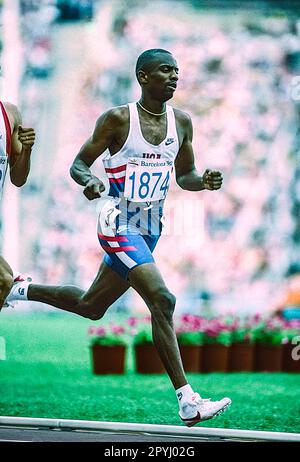Mark Everett (USA) competing in the first round heat of the Men's 800 ...