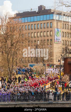 Dipping the fresh polytechnic students in Tammerkoski rapid as a ...