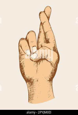 Sketch illustration of a fingers crossed Stock Vector Image & Art - Alamy