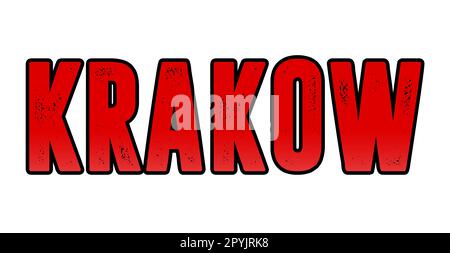 Red Krakow text word on white Stock Photo - Alamy