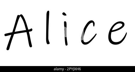 Simple text name design for Alice Stock Photo - Alamy