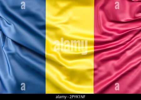 3d rendering of the national flag of the Chad Stock Photo - Alamy