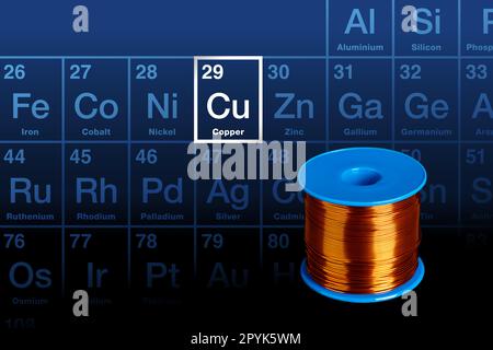 Copper Chemical 29 element of periodic table. Molecule And ...