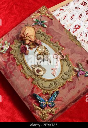 Antique Book With Colorful Gemstones and Mirror. Fairy Tale Romance ...