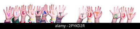 Children Hands, Vielfalt Tut Gut Means Diversity Is Good, Isolated ...