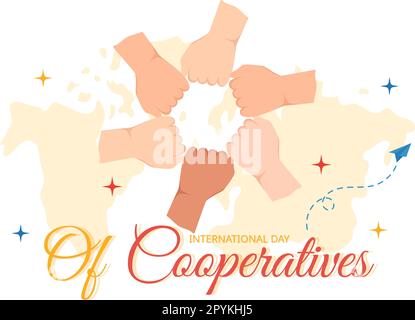 International Day of Cooperatives Vector Illustration with Hand, Earth ...