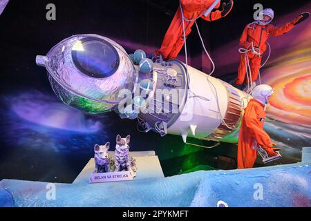Belka and Strelka, Russian cosmonaut dogs, 1960. Artist: Unknown Stock ...