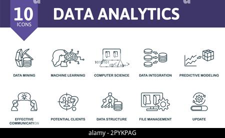 machine learning outline icons collection. machine, learning, AI ...