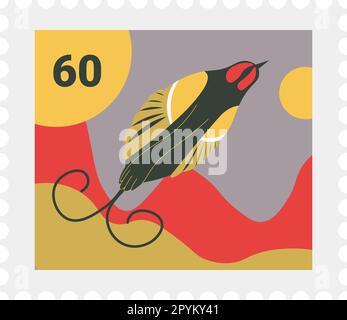 Square format postage stamp vector silhouette frame with perforated ...