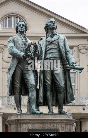 The Goethe?Schiller Monument in Weimar Germany Stock Photo - Alamy