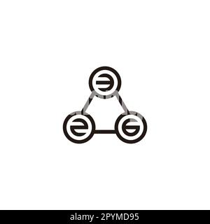 Number 3, 2 and 8 three circles geometric symbol simple logo vector ...