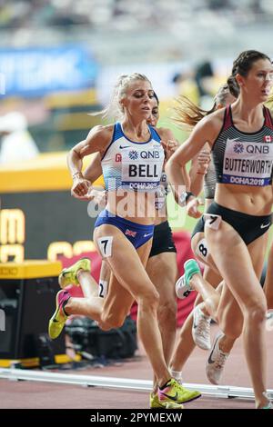 Alexandra Bell running the 800m at the 2019 World Athletics ...